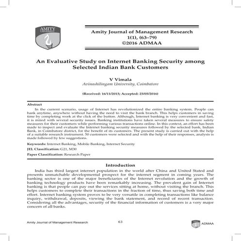 Study On Internet Banking Security Pdf