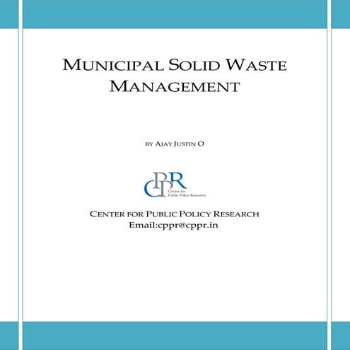 Study on Muncipal Solid Waste Management in Kochi | PDF