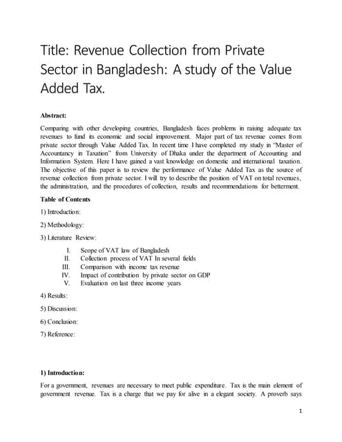 VAT Compliance and Implementation in Trading Sector of Bangladesh: A ...