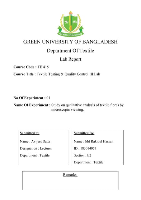 Forensic Fiber Analysis | PPTX