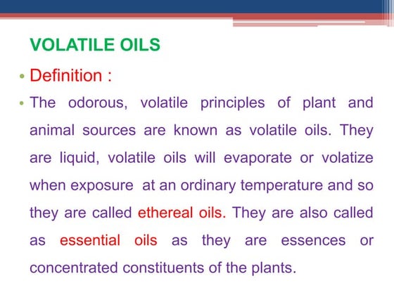 Volatile oil | PPT