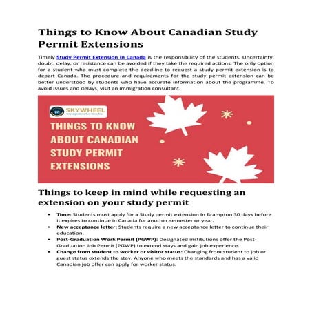Study Permit Extension in Canada - Skywheel Immigration.pdf
