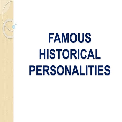 Study ppt famous personalities - (class - i) | PPTX