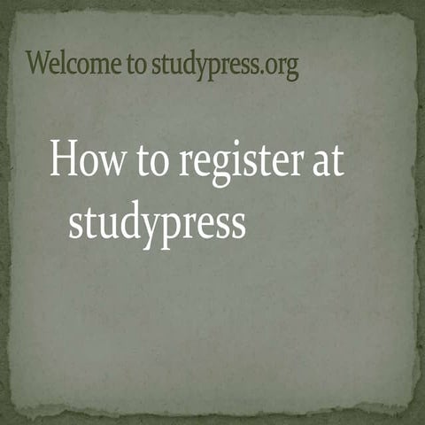 Studypress easy registration | PPTX