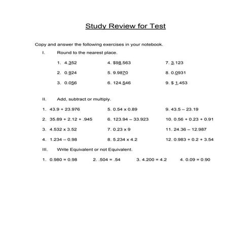 Study review for test | PDF