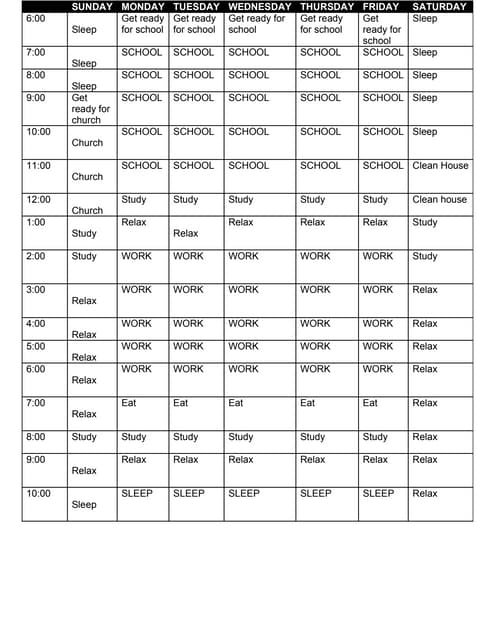 Study Schedule Template Wikispace | DOCX