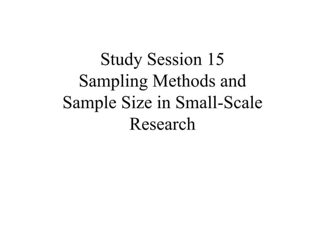 Characteristics of a Good Sample | PPTX
