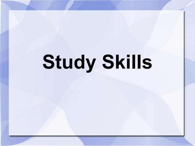 Study skills powerpoint