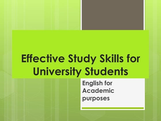 Study Skills | PPT