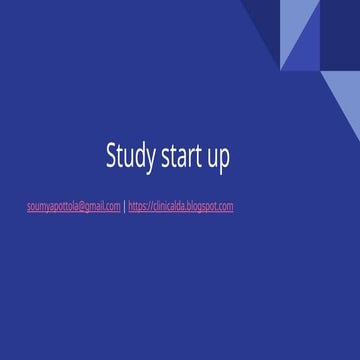 Study start up activities in clinical data management | PDF