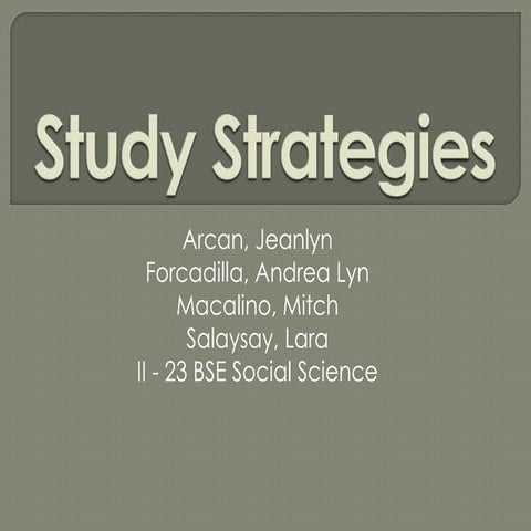 Study Strategies | PPT