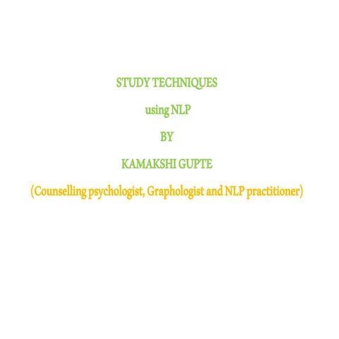 Study techniques for kids using nlp | PDF