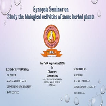 Study the biological activities of some herbal plants.pptx