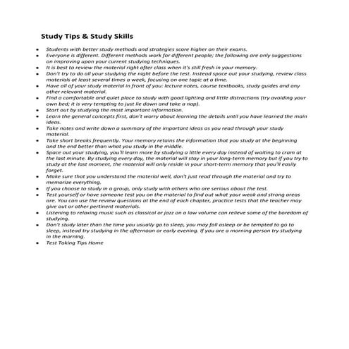 Study tips | PDF