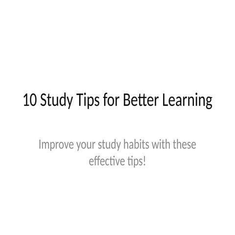 Study Tips Presentation 2025 Bymatrix Pptx