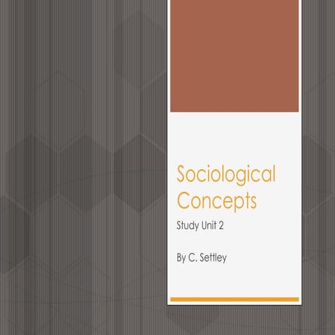 Study unit 2 sociological concepts | PPTX