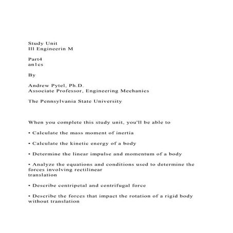 Study Unit Ill Engineerin M Part4 an1cs By And.docx