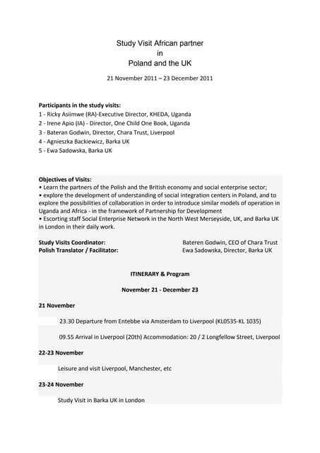 Study visit programme detailed nr 2 | PDF | Non-Profit Organizations | Industries