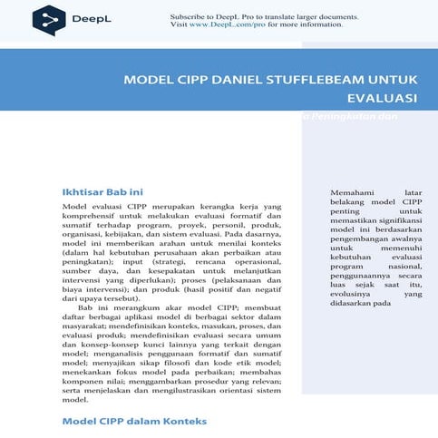 model evaluasi program cipp oleh stufflebeam | PDF