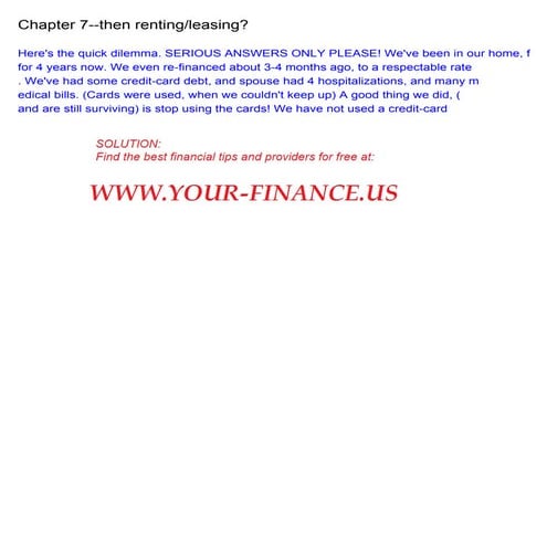Chapter 7--then renting/leasing? | PDF