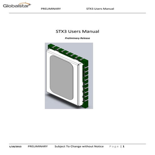 Globalstar_Stx3_users_manual_18/01/2013 | PDF