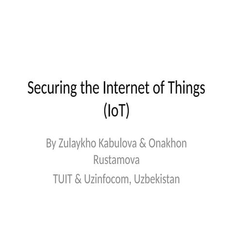 Styled Iot Security Presentation About Iot Pptx
