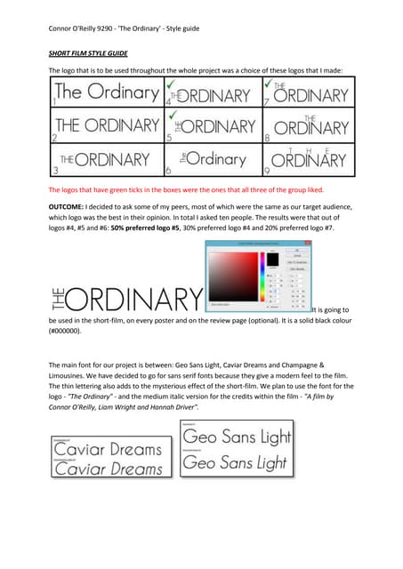 Style Guide for Posters 'The Ordinary' | PDF
