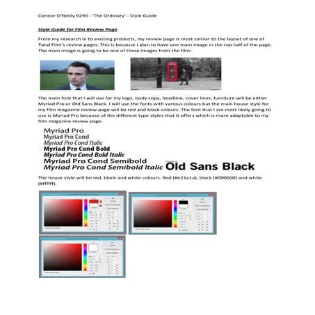 Style Guide for film review page 'The Ordinary' | DOCX | Desktop ...
