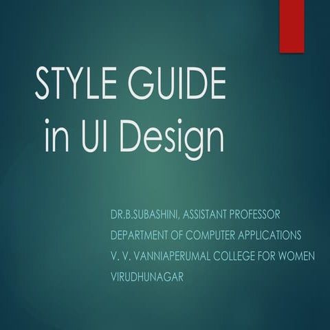 Comprehensive Style Guide for Consistent UI Design and Branding | PPTX