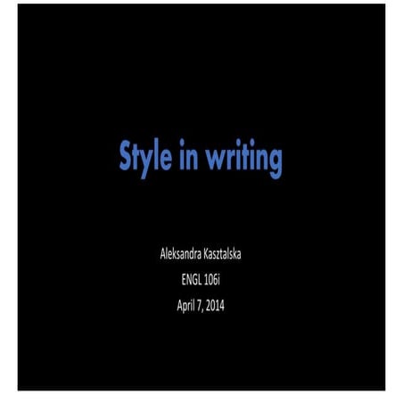 Style In Writing | PDF | Style & Fashion