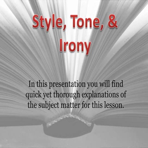 Style, tone, & irony | PPTX