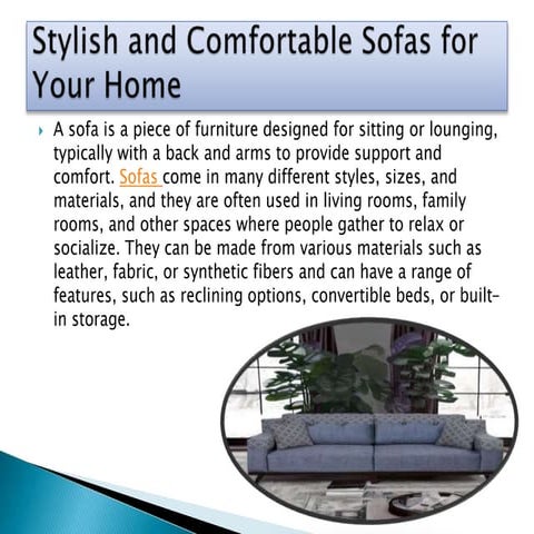 Styles of sofas and couches explained with photos | PPTX