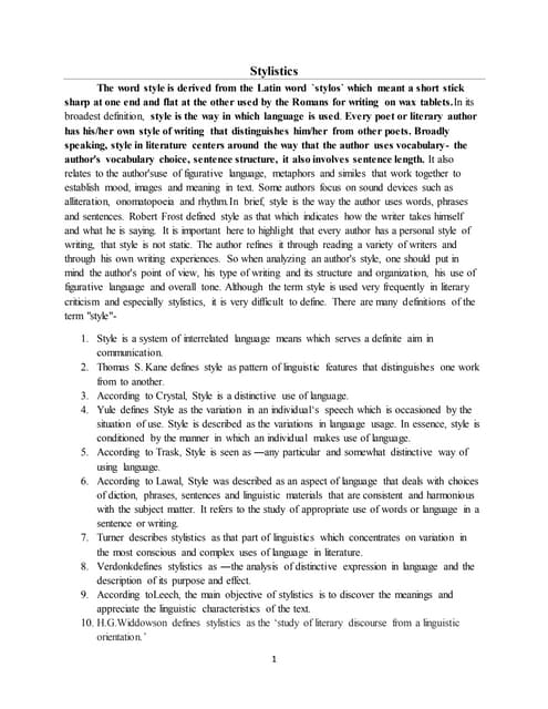 Stylistics: Style as Deviation, Variation and Foregrounding | PPTX ...