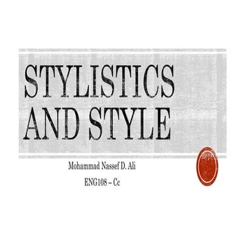 STYLISTICS AND STYLE.pptx