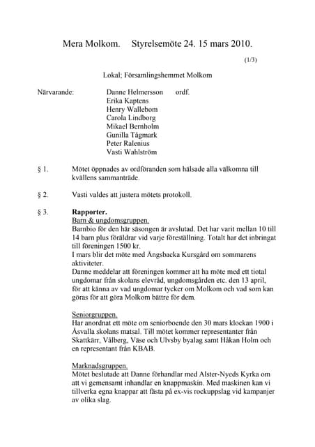Styrelseprotokoll 23 2010 | PDF