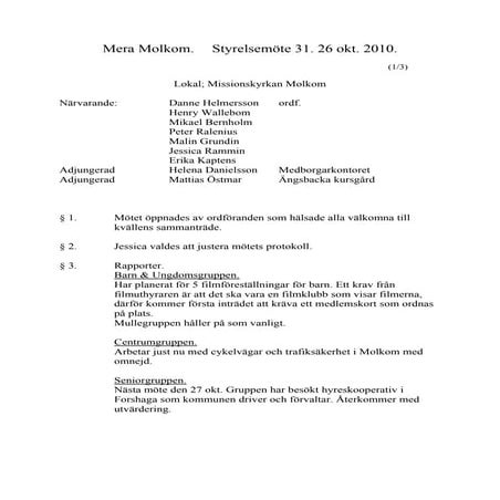 Styrelseprotokoll 22 2010 | PDF