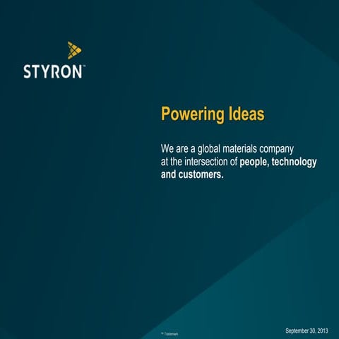 Styron LLC Corporate Presentation | PDF | Manufacturing Industry ...