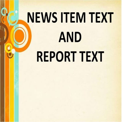 NEWS ITEM AND REPORT TEXT | PPTX