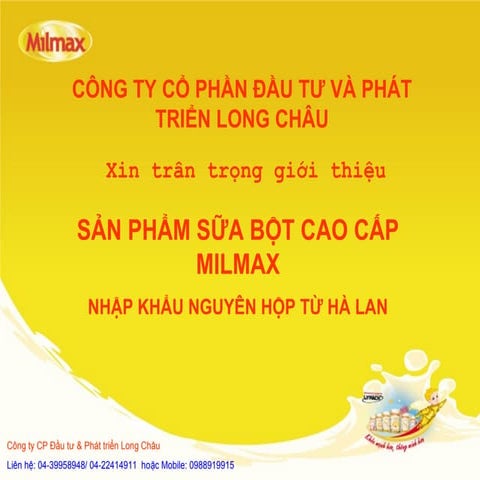 Sản phẩm Sữa Milmax | PPT