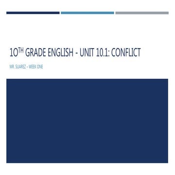 Suarez 10th grade english unit 10 1 week one | PPTX