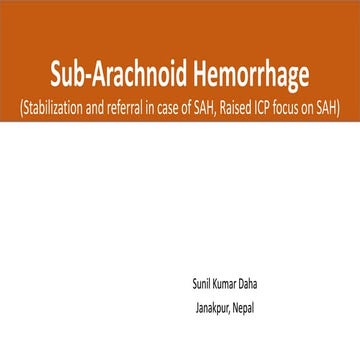 Sub Arachnoid Hemorrhage (SAH) | PPTX