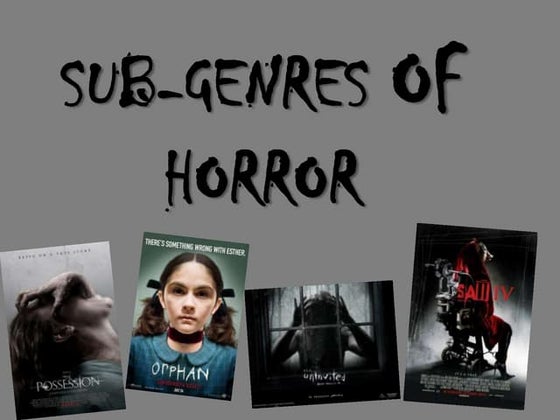 Horror genre chart | PPTX | Horror | Genres