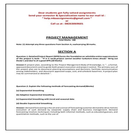 Sub project management | DOCX