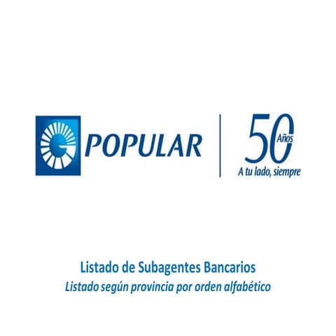 Horarios de sucursales Banco Popular - zona metro norte Santo Domingo | PDF