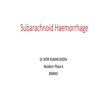 Subarachnoid haemorrhage | PPTX