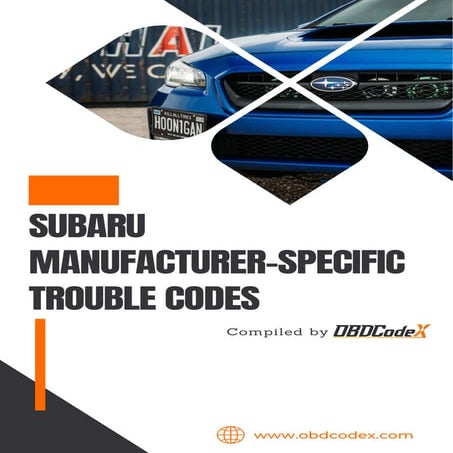 Subaru Manufacturer-specific OBD2 Trouble Codes List – OBDCodex | PDF