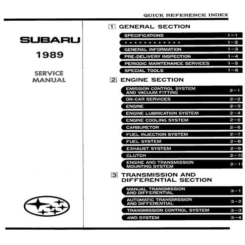Subaru ea82 servicemanual-complete | PDF