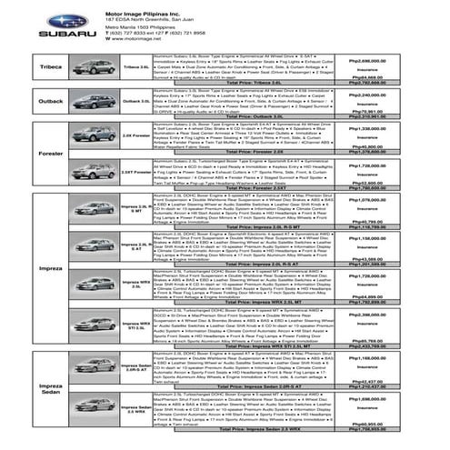 Subaru Price List | PDF