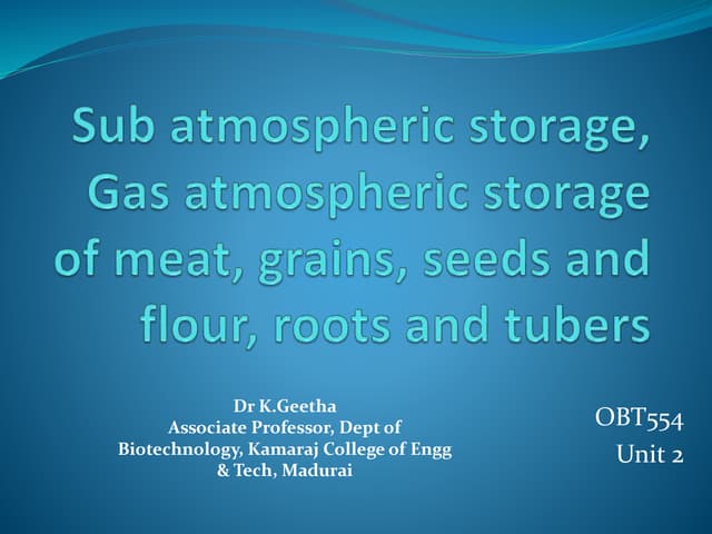 Controlled atmosphere and modified atmosphere storage | PPT