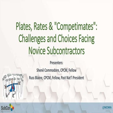 "Plates, Rates, and Competimates: Challenges and Choices Facing Novice ...